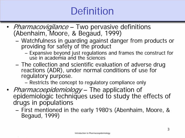 Introduction to Pharmacoepidemiology