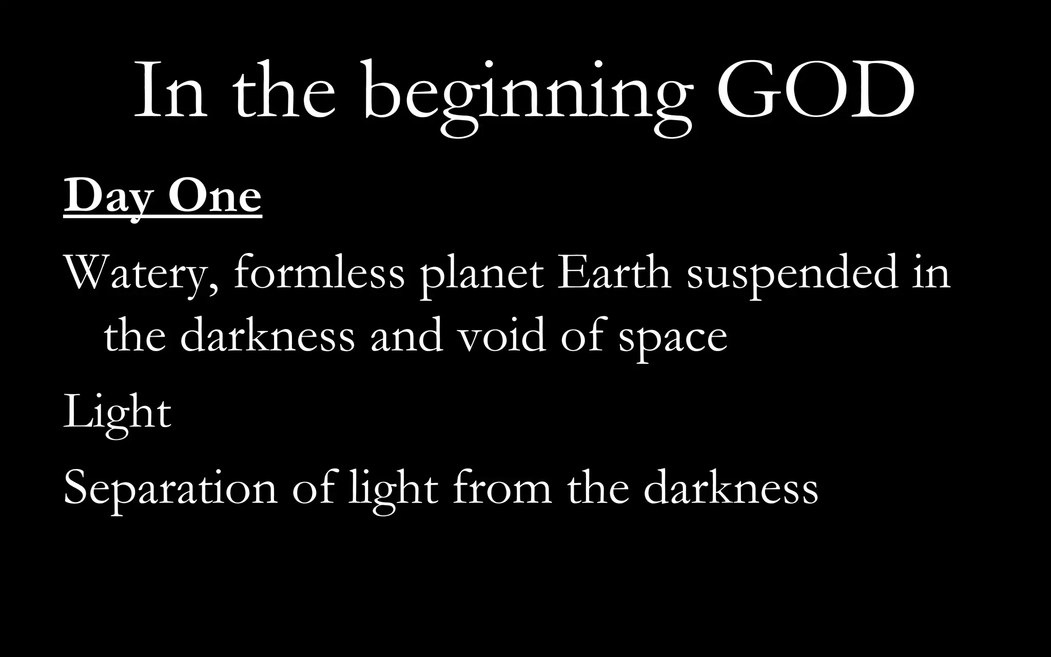 In The Beginning God | PPT
