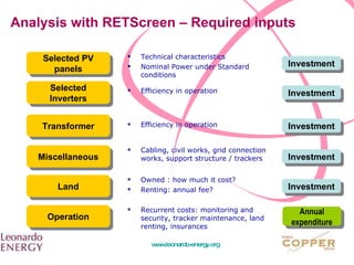Photovoltaic Project Analysis Using RETScreen software | PPT
