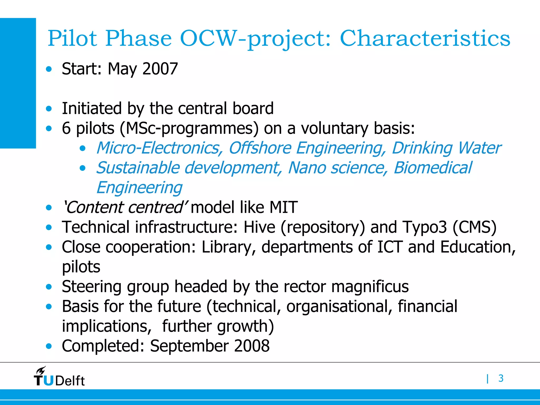 TU Delft OpenCourseWare presentation | PPT
