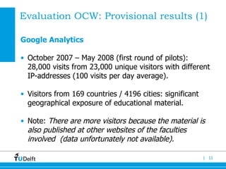 TU Delft OpenCourseWare presentation | PPT