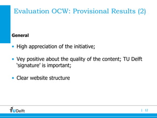 TU Delft OpenCourseWare presentation | PPT