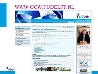 TU Delft OpenCourseWare presentation | PPT