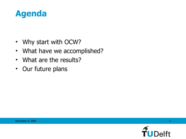 TU Delft OpenCourseWare presentation | PPT