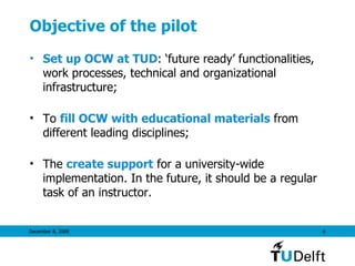 TU Delft OpenCourseWare presentation | PPT