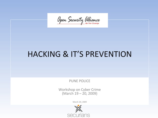 Hacking And Its Prevention | PPT