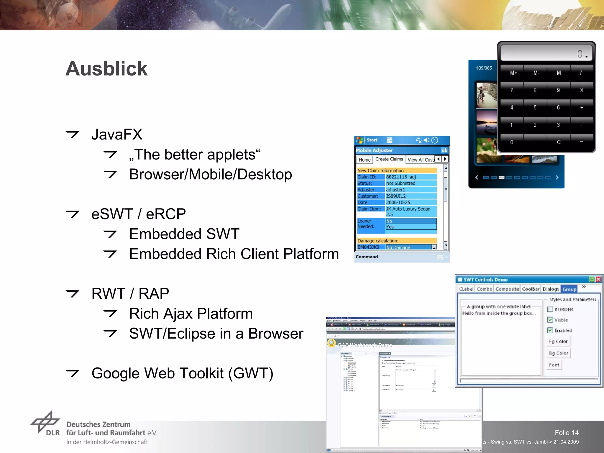 Java Gui Toolkits Swing Vs Swt Vs Jambi Ppt Programming