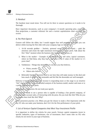 Preparing a Pitch to Professional Investors | PDF