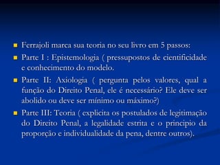 GARANTISMO PENAL. ANÁLISE DA OBRA DE LUIGI FERRAJOLI. Teoria e exemplos ...