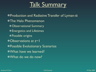 Evolution of Lyman-alpha Halos | ZIP