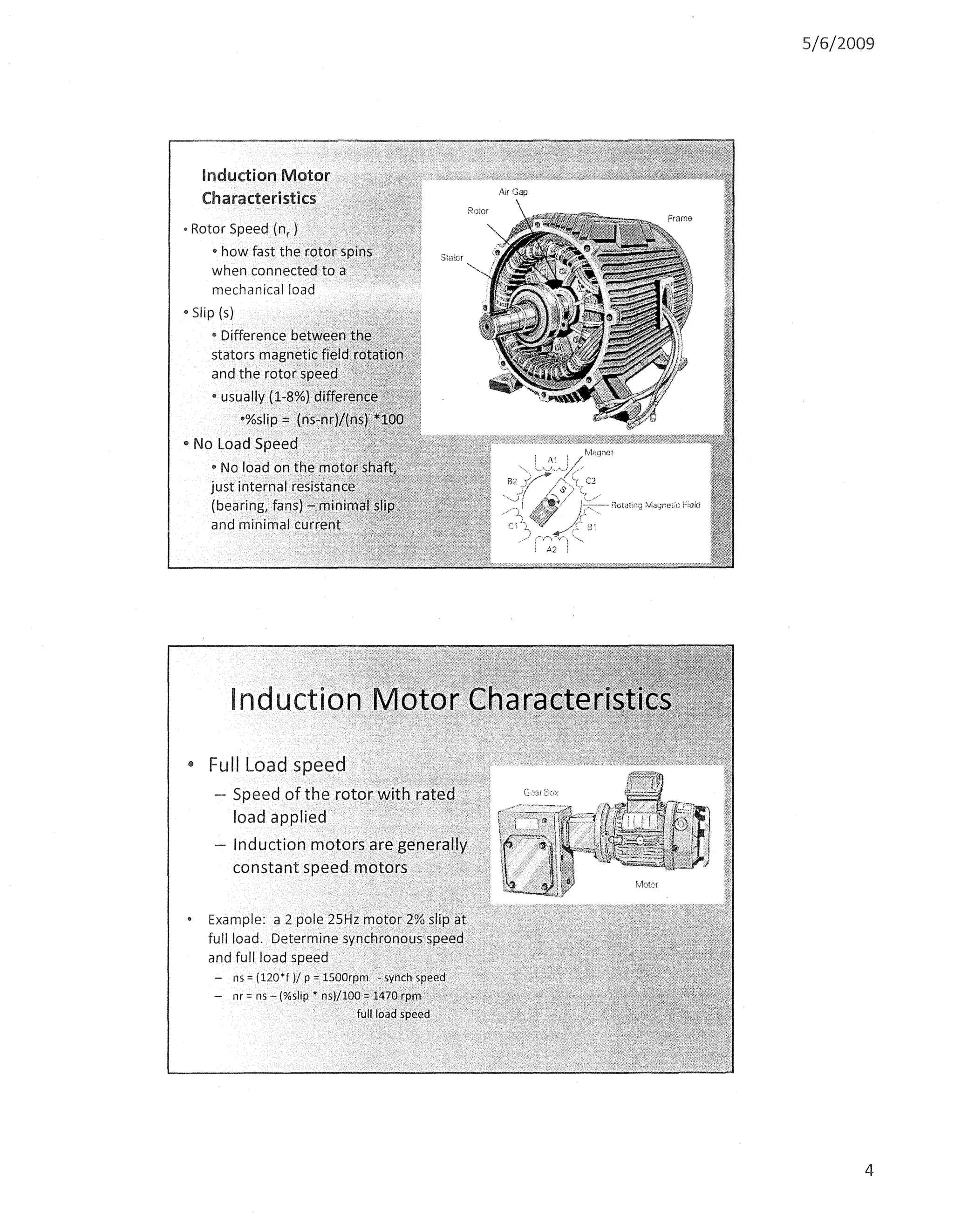 Characteristics of Induction motors | PDF