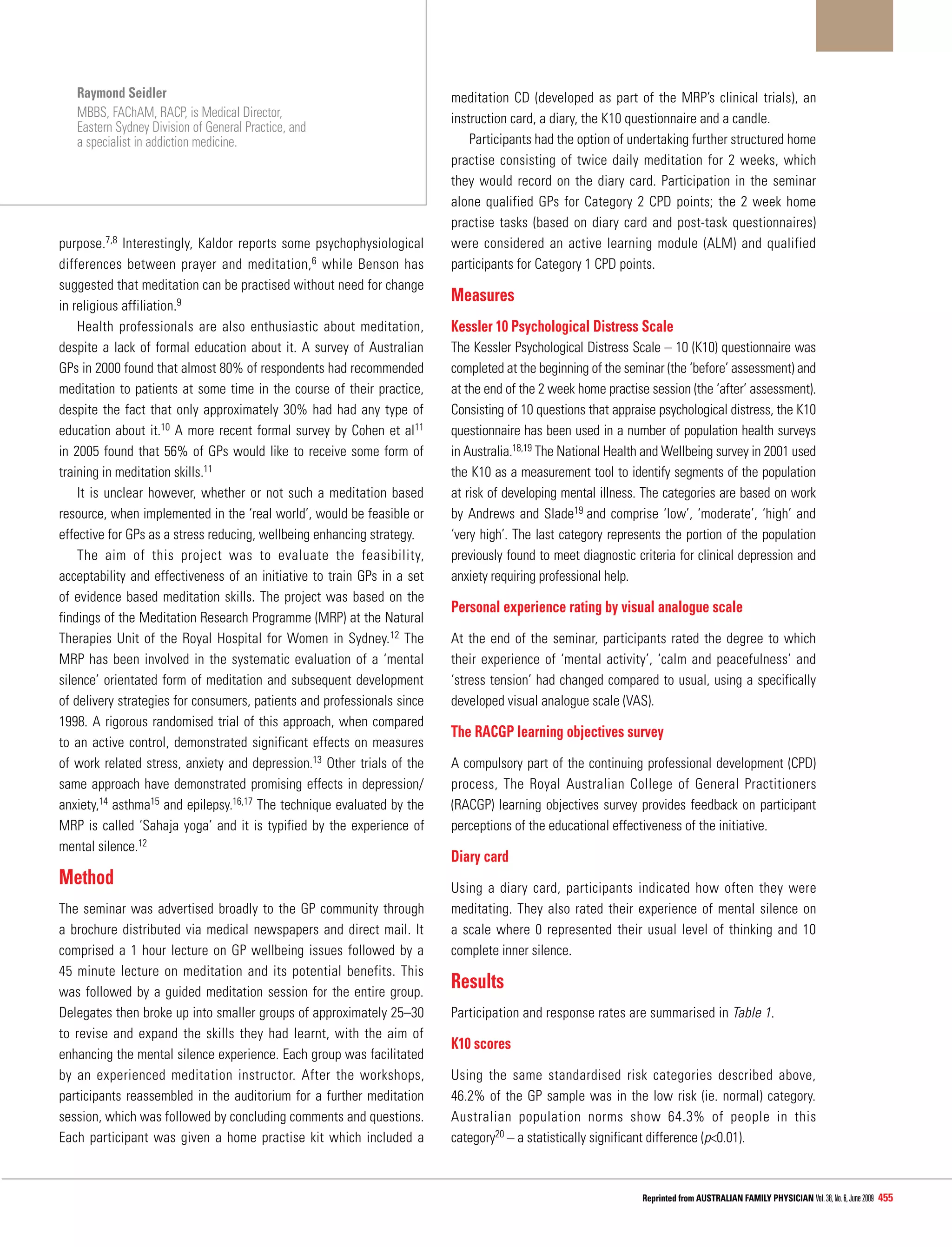 Research Sahaja Yoga Meditation and Medicine | PDF