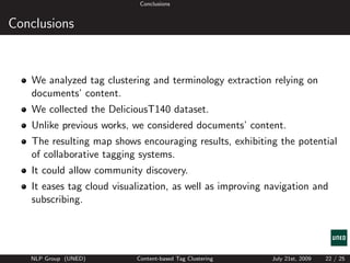 Content-based Clustering for Tag Cloud Visualization | PPT