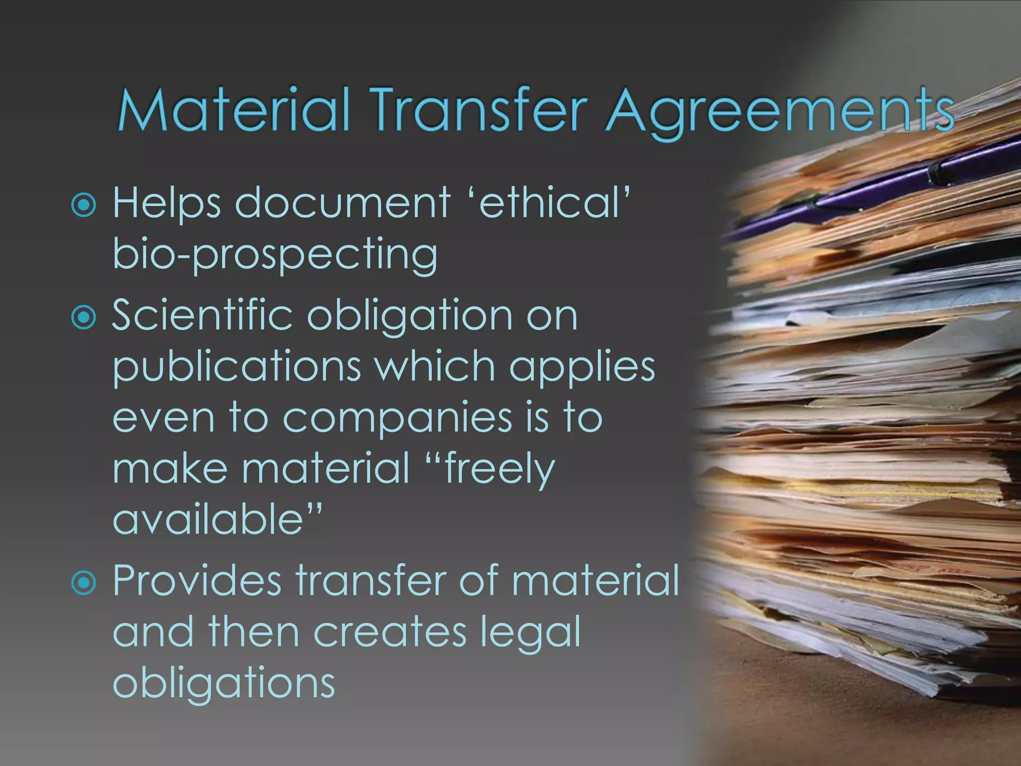 Material Transfer Agreements | PPTX