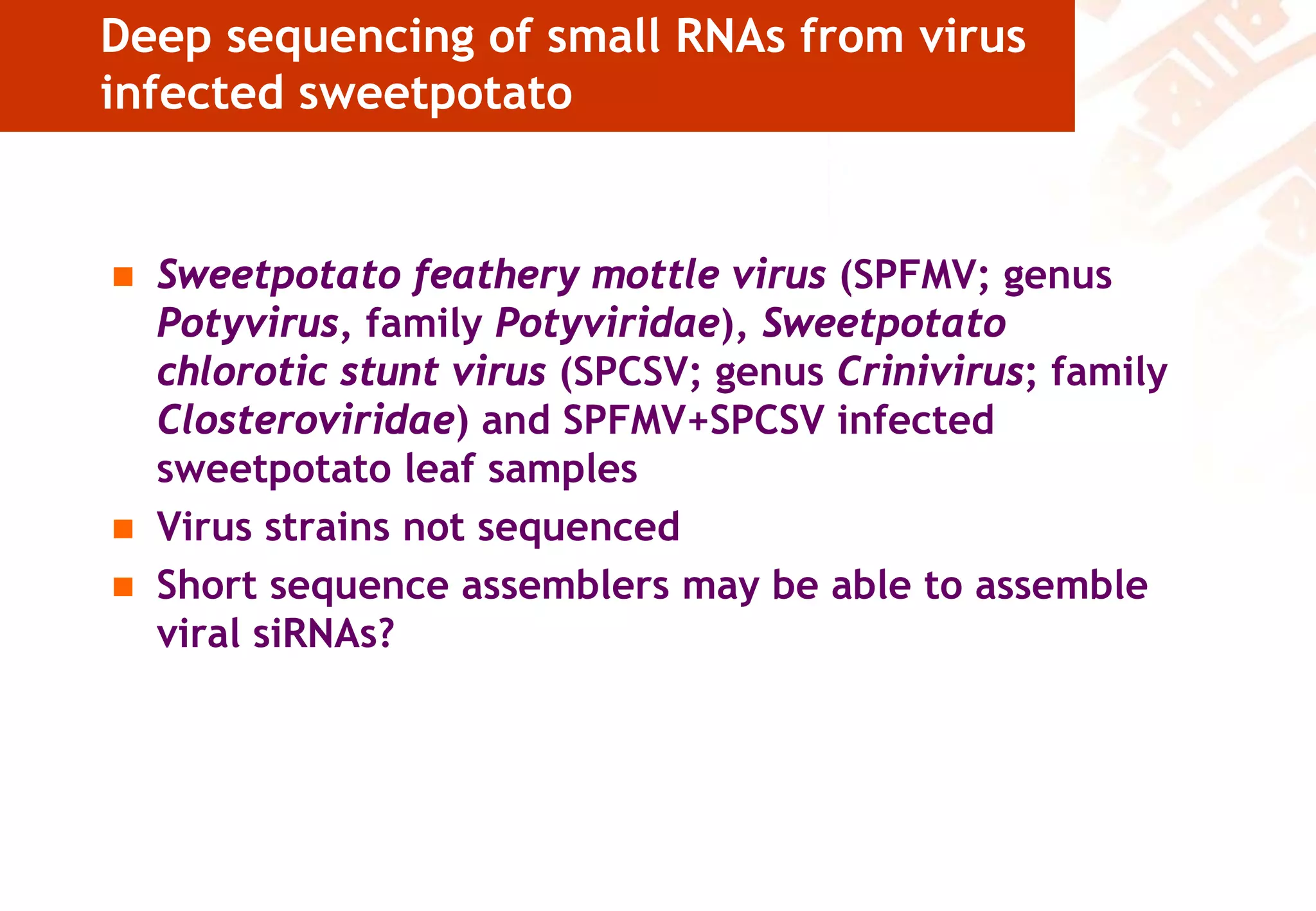 Deep Sequencing of Small RNA: a Generic Method for Diagnosis, Discovery ...