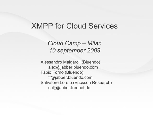 XMPP For Cloud Computing | PPT