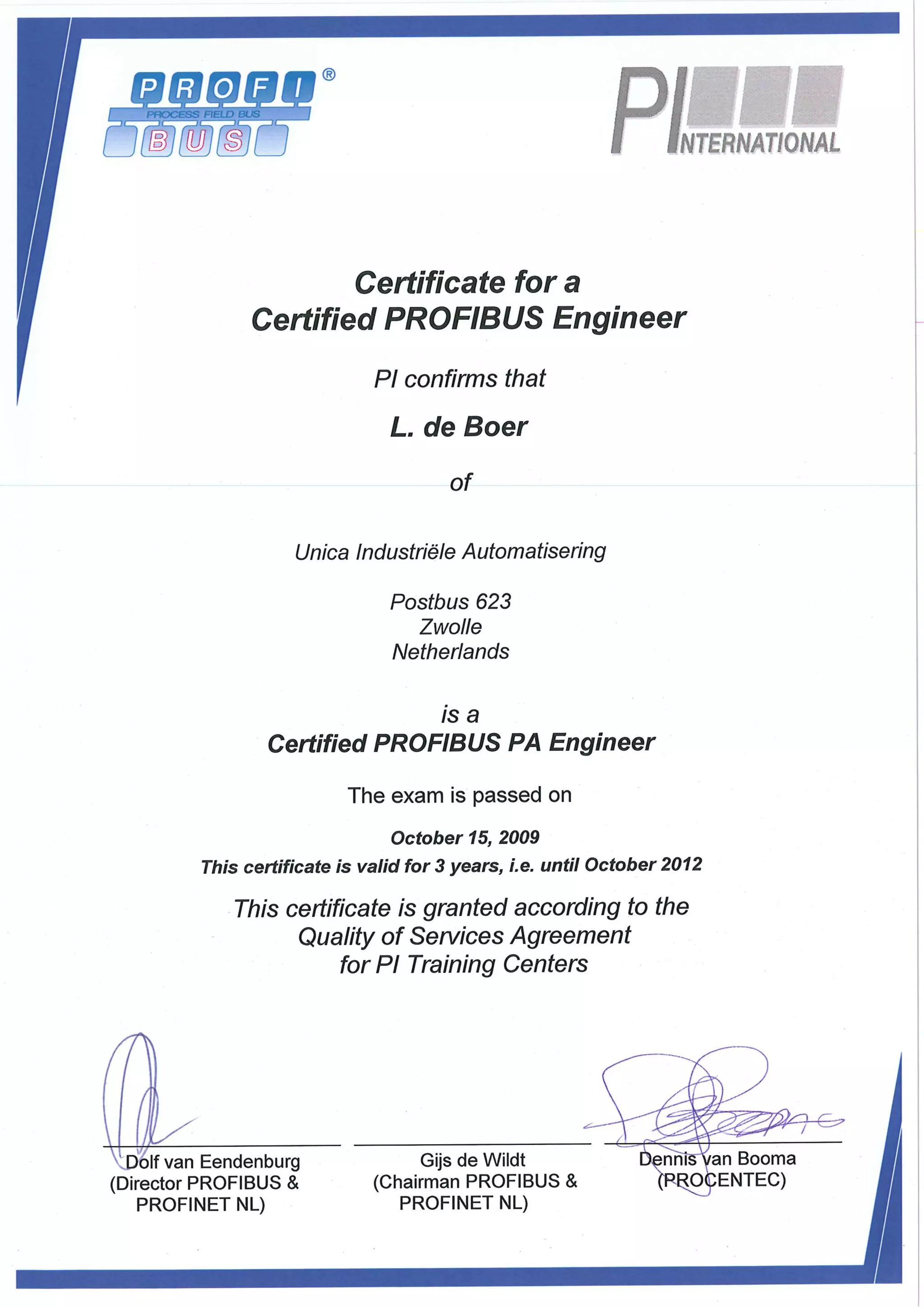Certificaat Profibus PA Engineer | PDF | Computer Software and Applications | Computing