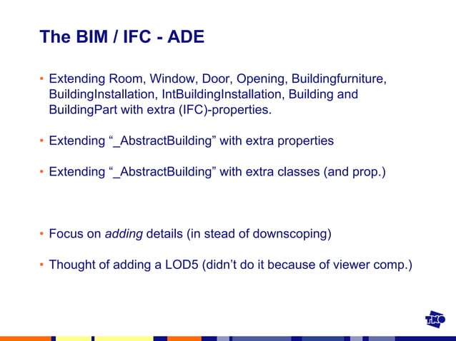 CityGML extension for BIM and IFC | PPT | Civil Engineering Industry ...