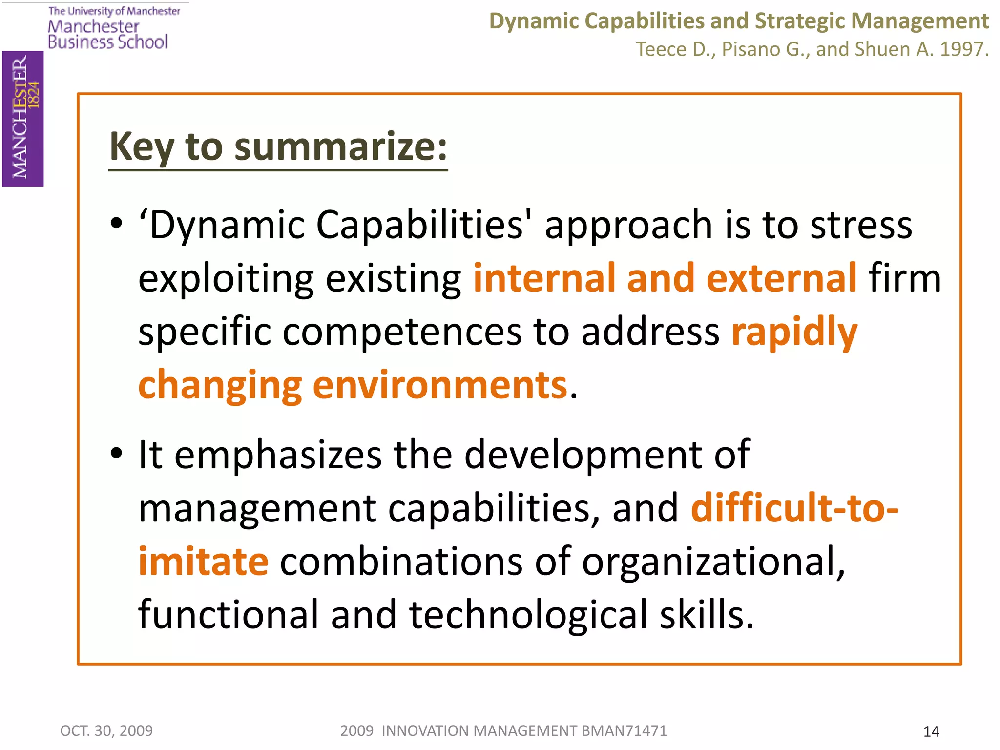 Dynamic Capabilities and Strategic Management | PDF