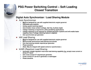 Emergency Generator - Paralleling Switchgear Power Switching Control | PDF