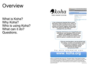 SLANZA Presentation: Koha the open source library management system ...