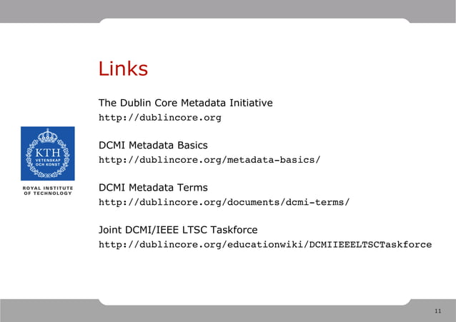 Introduction to Dublin Core Metadata | PDF