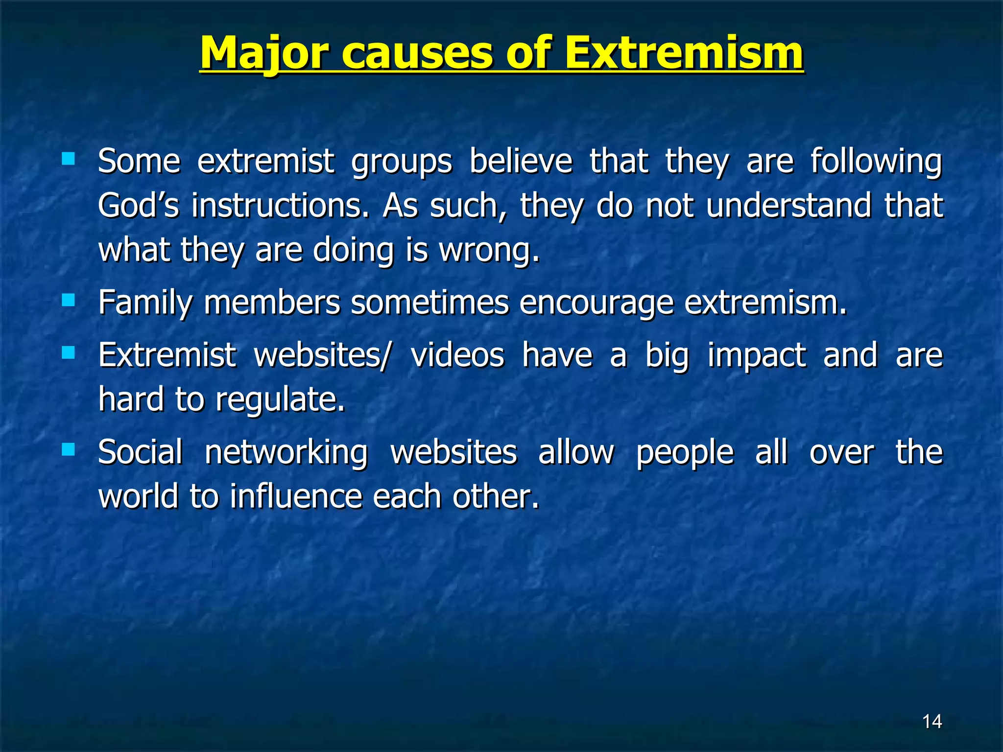 EXTREMISM A GENERAL CONCEPT | PPT