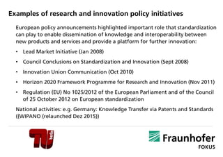 Blind - Standardisation and standards as research and innovation ...