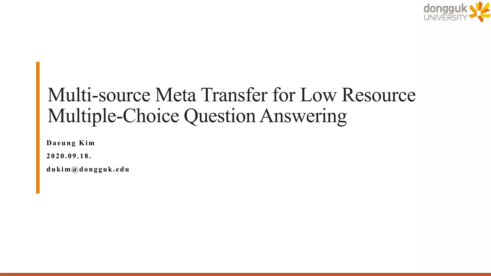 Multi Source Meta Transfer For Low Resource Multiple Choice Question