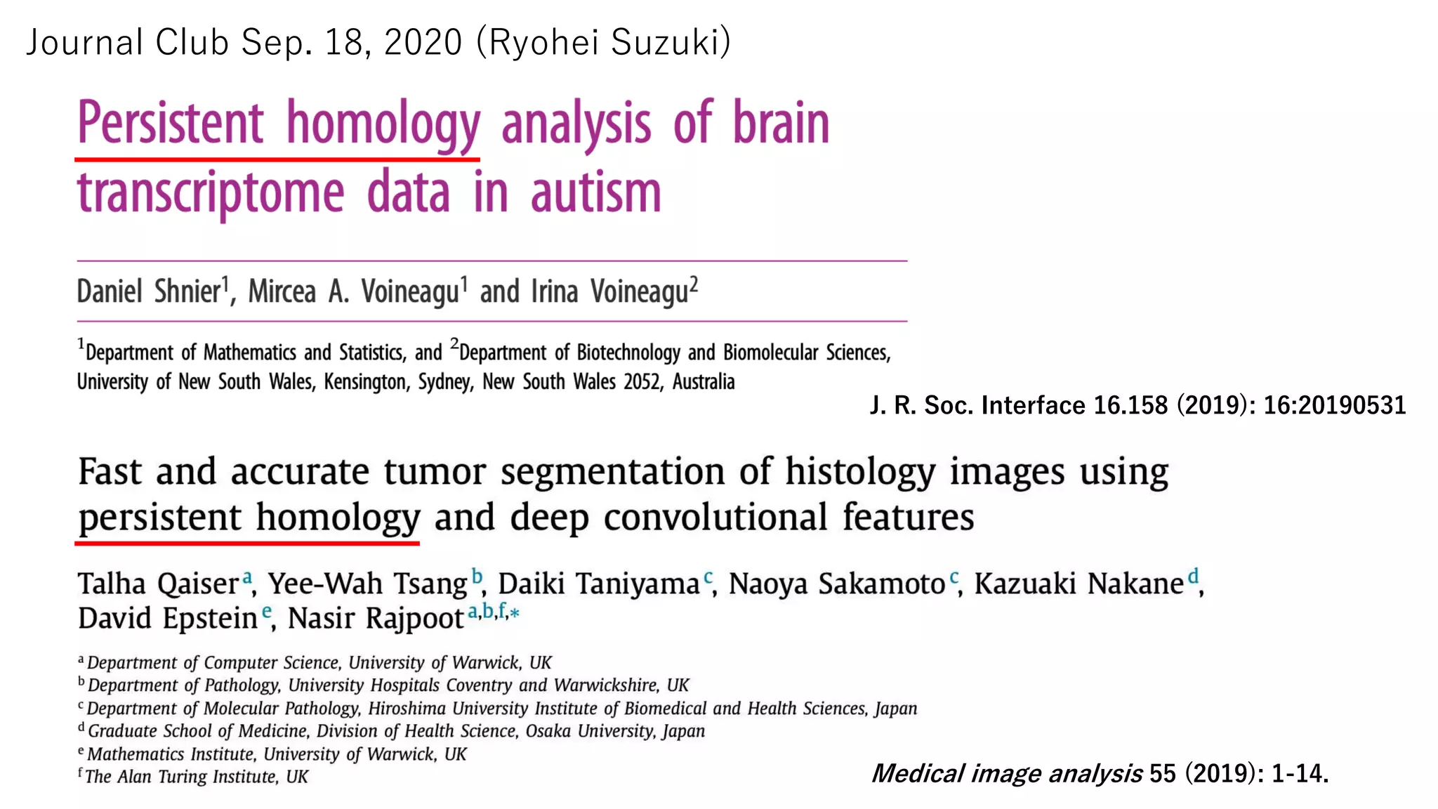 Paper memo: persistent homology on biological problems | PPTX