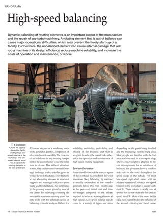 High-speed balancing, Sulzer Technical Review, 2009 | PDF