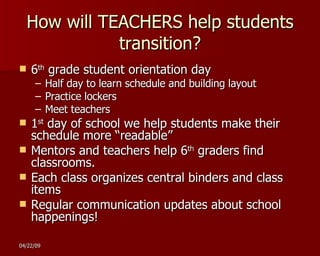 2009 5th Grade Parent Night Final | PPT