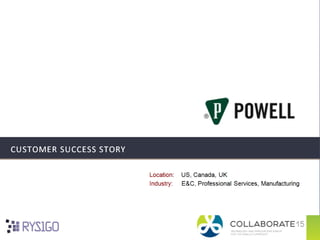 Sales to Delivery Automation at Powell Industries - A Case Study | PPT