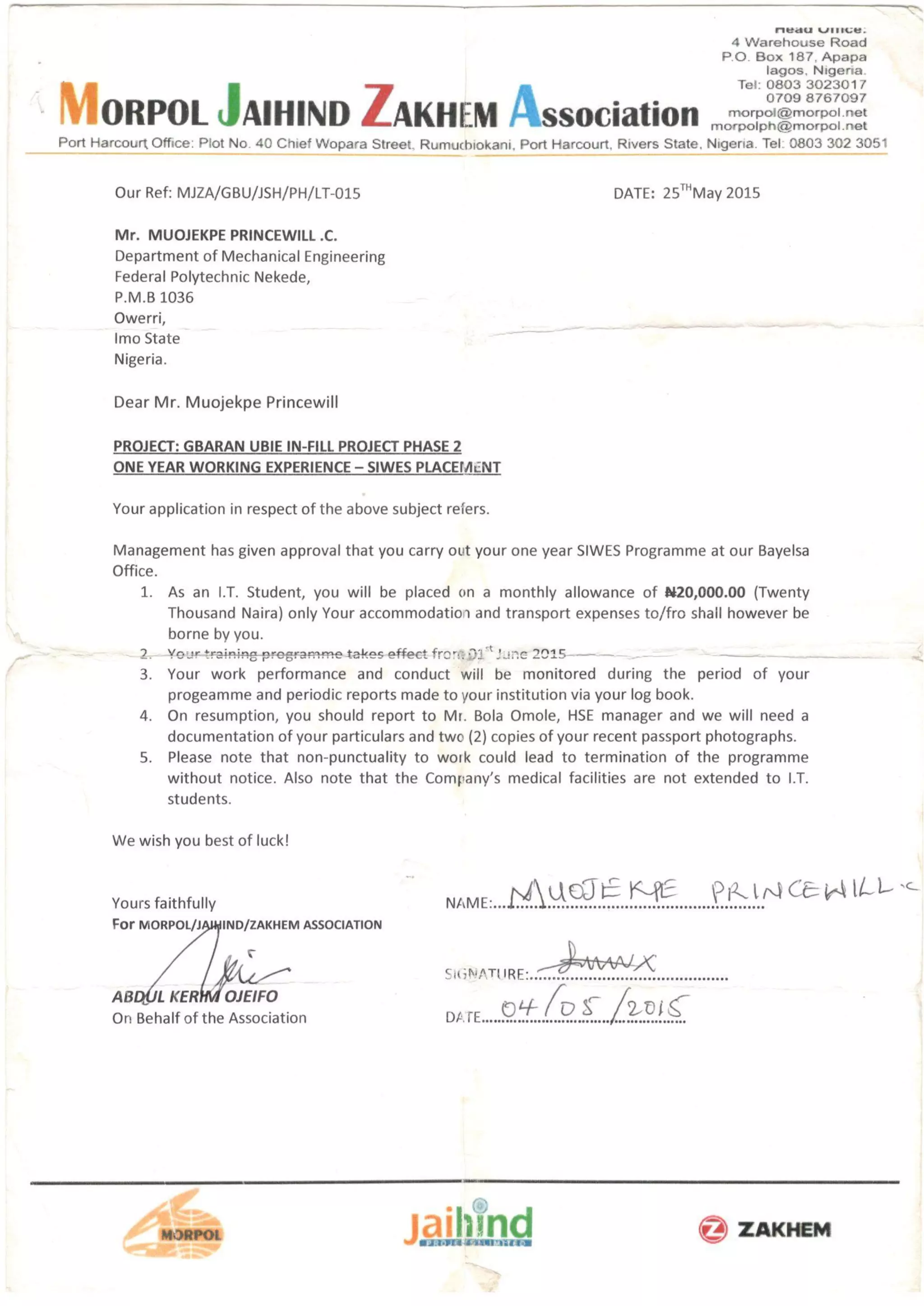 I.T EMPLOYMENT LETTER | PDF