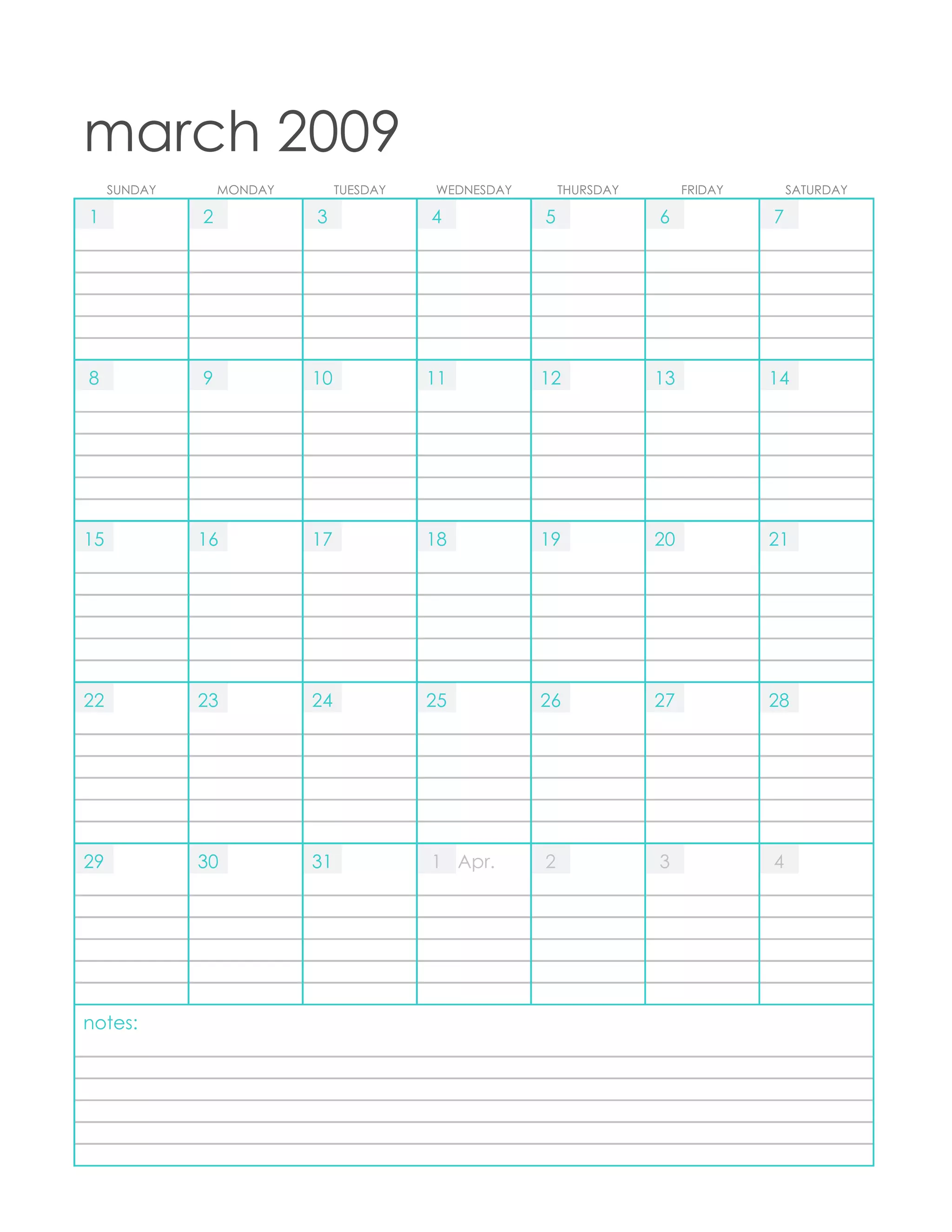 2009 Activity Calendar | XLS
