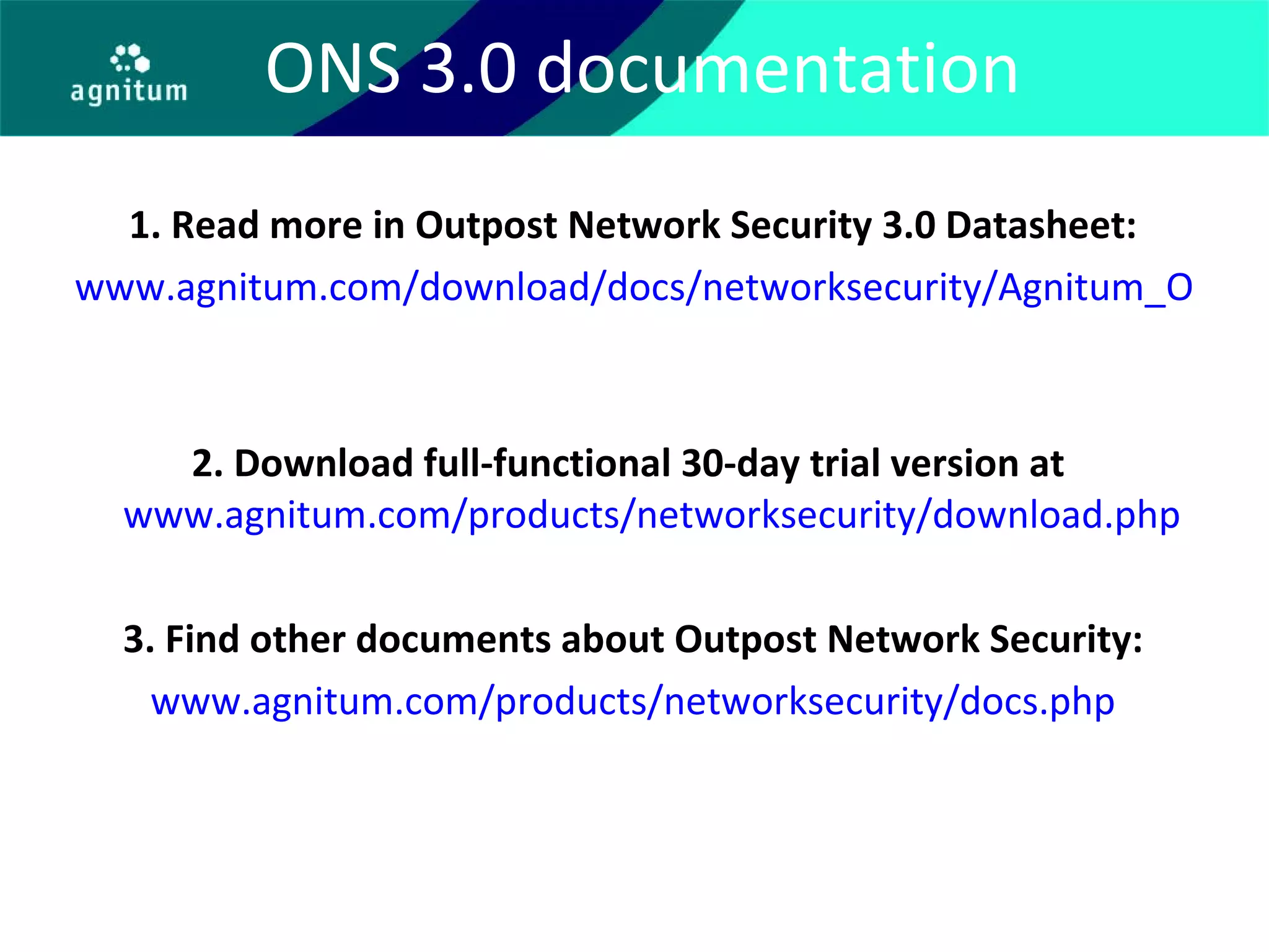 Agnitum Introduces Outpost Network Security 3 0 | PPT