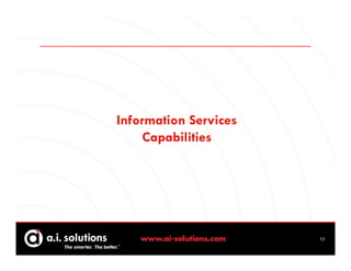 2009 Ai Solutions Capabilities | PPT