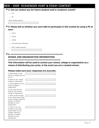Black History Contest - Virtual Scavenger Hunt Essay Contest | PDF
