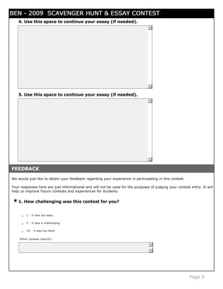 Black History Contest - Virtual Scavenger Hunt Essay Contest | PDF