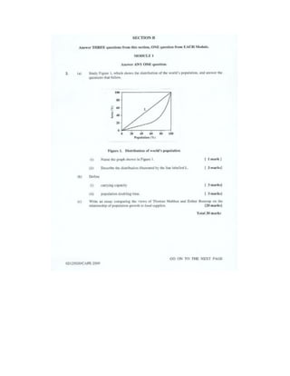 CAPE GEOGRAPHY UNIT 1 PAST PAPER-PAPER 2- 2009 | PDF | Geography | Science