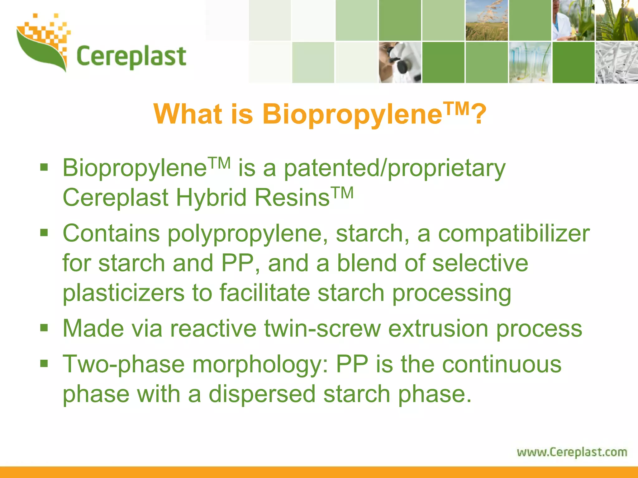 2009 Cereplast Presentation | PDF