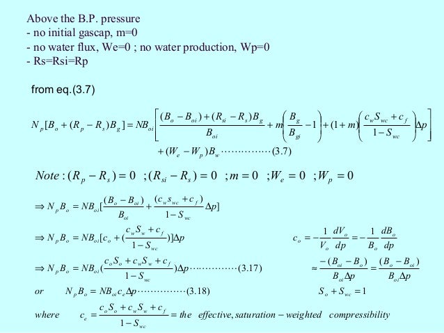 Material balance Equation