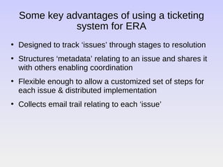 ERM ticketing system | PPT | Databases | Computer Software and Applications