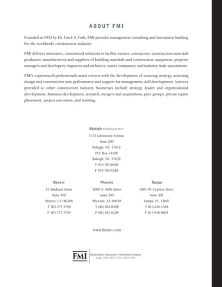 2009 Construction Industry Strategy Survey By Fmi | PDF