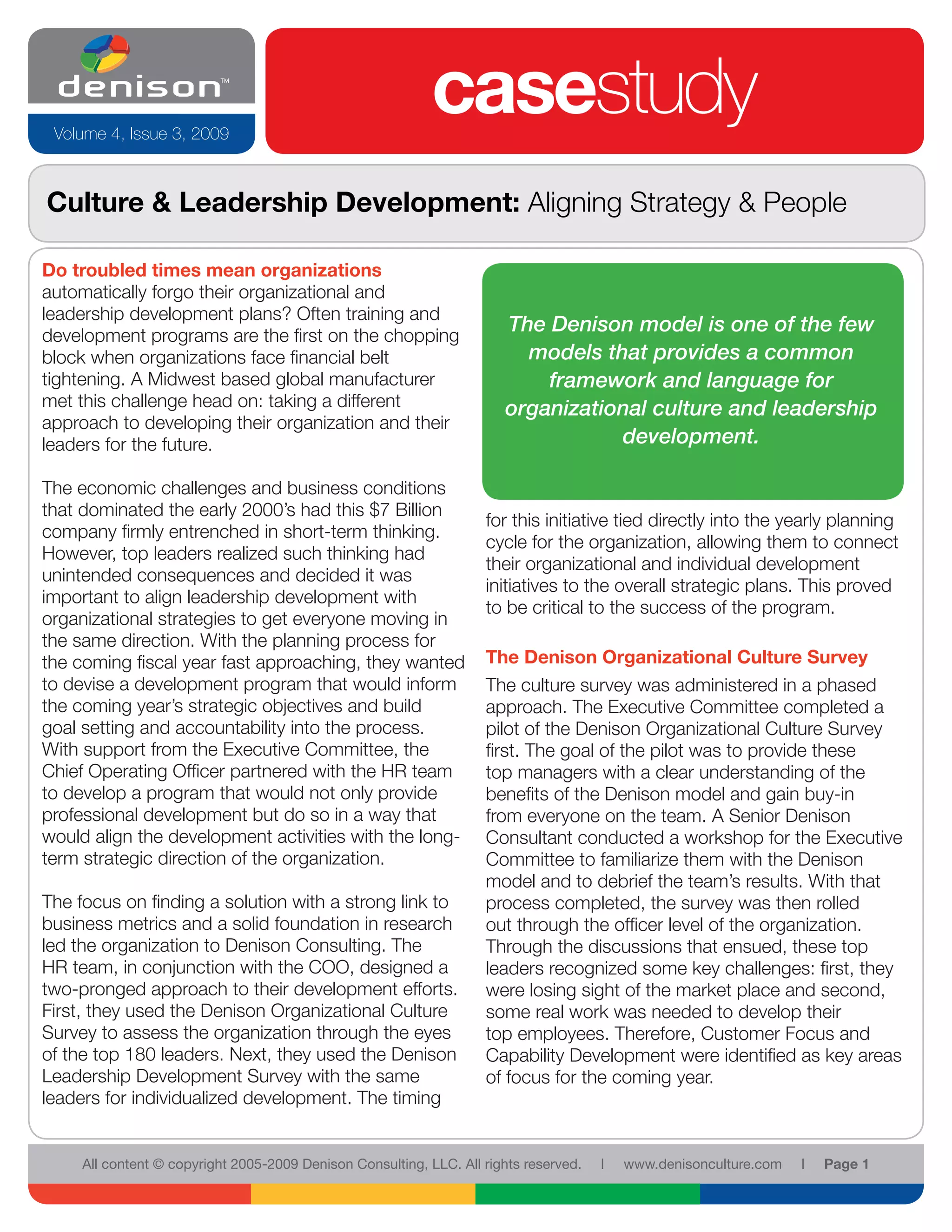 Culture & Leadership Development: Aligning Strategy & People | PDF