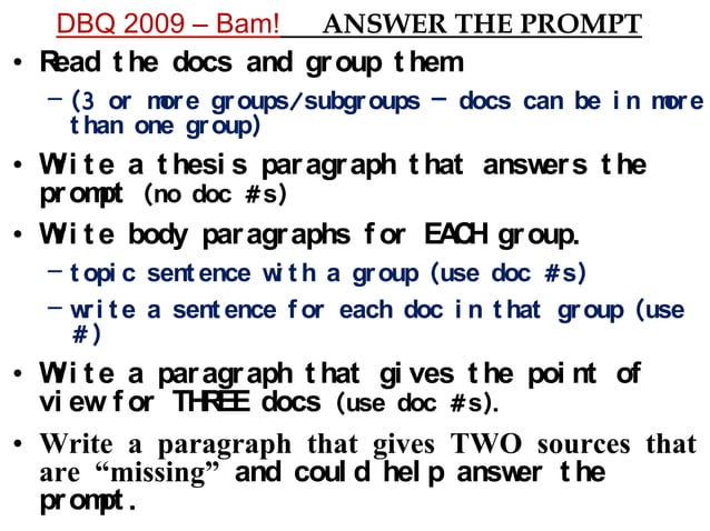 2009 dbq steps | PPTX