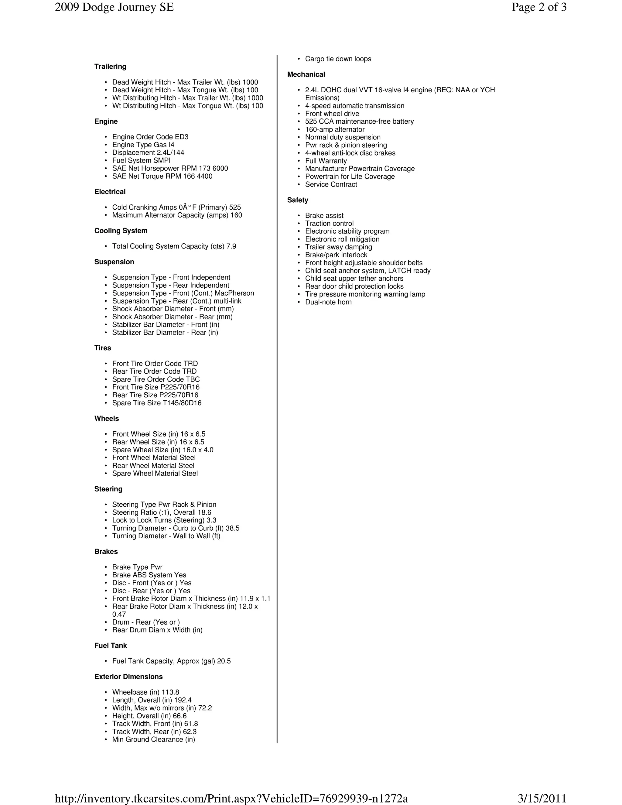 2009 dodge journey se | PDF