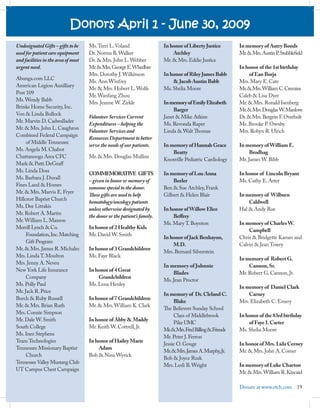 2009 Donor Report - East Tennessee Children's Hospital | PDF