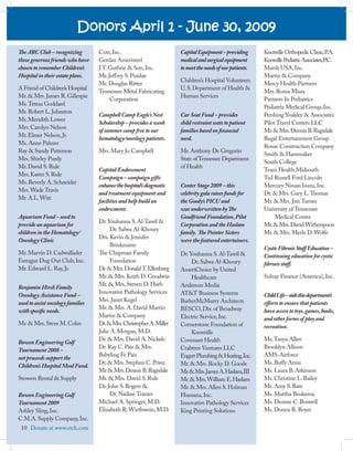 2009 Donor Report - East Tennessee Children's Hospital | PDF