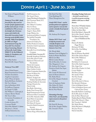 2009 Donor Report - East Tennessee Children's Hospital | PDF